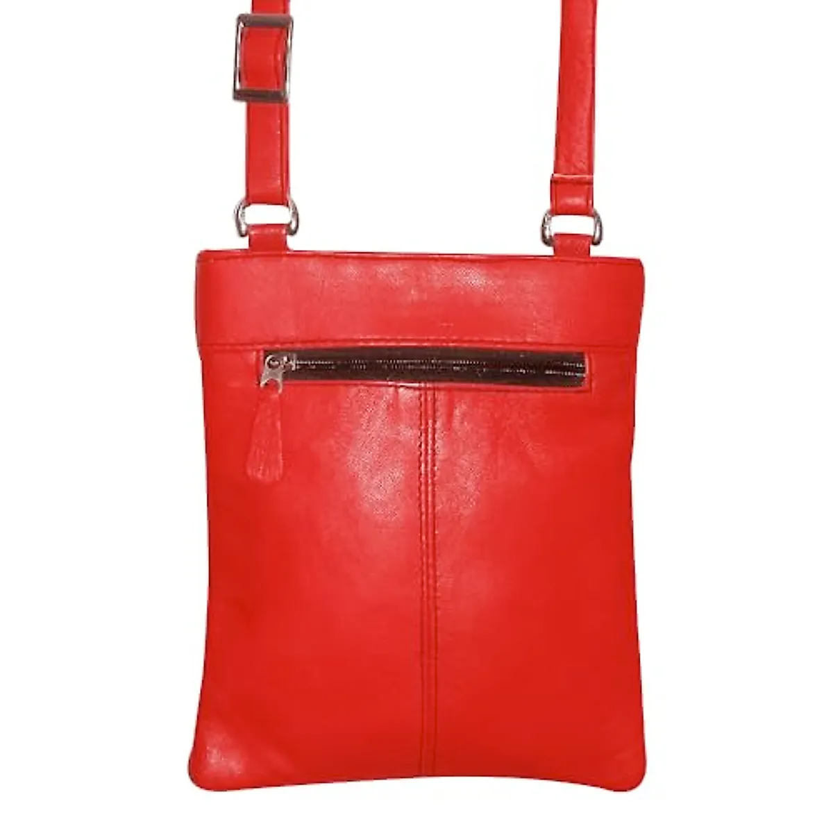 Rising Bloom Handmade Real Leather Cross Body Bag Messenger Bag Soft Shoulder Bag Organizer For Ladies Mens Unisex New (Red Leather)