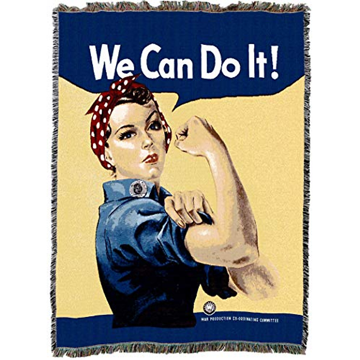 Pure Country Weavers Rosie The Riveter - We Can Do It! Vintage Poster Blanket - Fine Art Gift Tapestry Throw Woven from Cotton - Made in The USA (72x54)