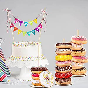 ULTECHNOVO 10pcs Donut Display Stand Kids Snacks Clear Stand Macaron Stand Snacks for Donut Holder Donut Board Display Shelves Doughnut Display Holder Wedding Shelf Baby Wooden