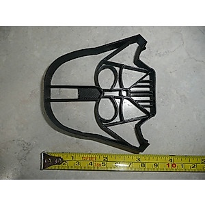 YNG DARTH VADER HEAD HELMET STAR WARS MOVIE CHARACTER COOKIE CUTTER 3D PRINTED MADE IN USA PR4131 Black