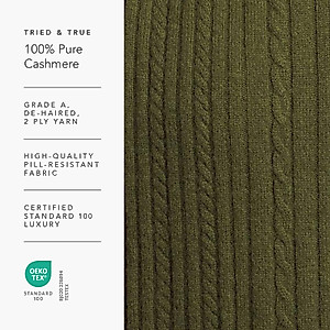 Fishers Finery Women's Cashmere Cable Knitted Scarf | Gift Box (Cream)