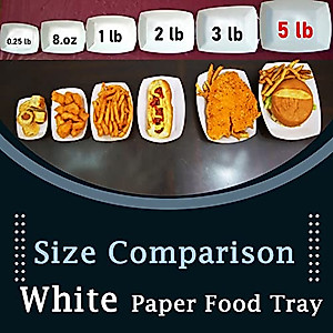 Angel's Peel Lounge White Paper Food Tray 5lb- Grease-Resistant and Microwavable- Heavy Duty Paper trays great for Tacos, Nachos, Fries, BBQ's, Picnics, Carnivals and Parties (Pack of 100)