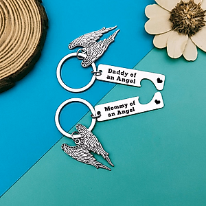 Loss Memorial Keychain Loss of Baby Sympathy Gift Mommy Daddy of an Angel Keyring Set Loss of Child Miscarriage Keepsake In Memory of Infant Child Loss Remembrance Gift Jewelry Pregnancy Infant Loss