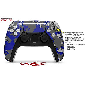 WraptorSkinz Skin Wrap compatible with Sony PS5 DualSense Controller WraptorCamo Old School Camouflage Camo Blue Royal (CONTROLLER NOT INCLUDED)