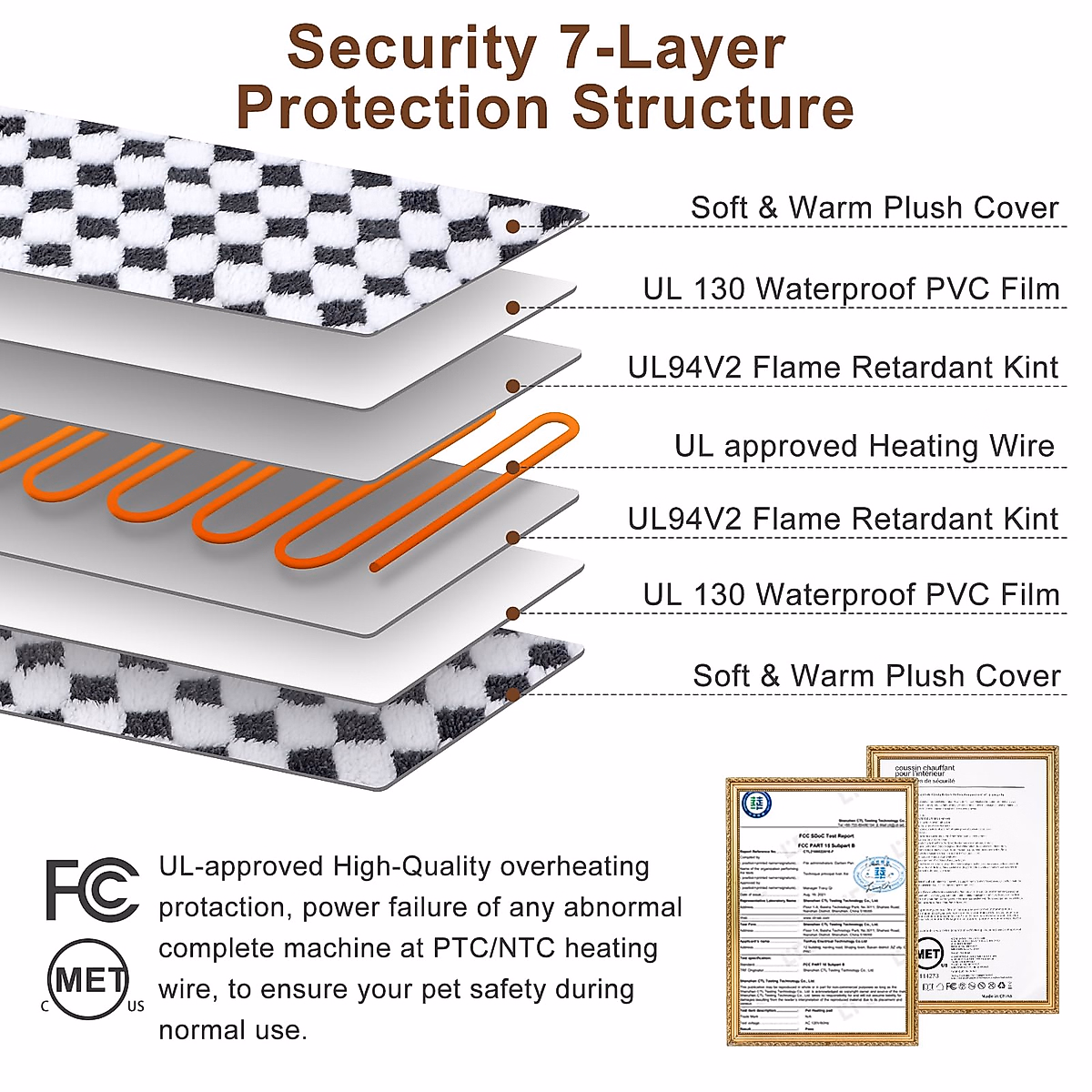 MIXJOY Heated Cat Bed, 11 Adjustable Temperature Cat Heating Pad Indoor with Timer, Pet Heating Pad for Cats Dogs, Electric Dog Heating Pad with Washable Cover, Heated Pet bed-18''x16'', Small