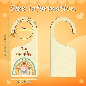 7 Pieces Rainbow Baby Closet Dividers Boho Nursery Closet Organizer Wooden Newborn Wardrobe Divider Kids Clothes Divider to Arrange Clothes with Separator by Size or Age for Baby Shower 0-24 Months