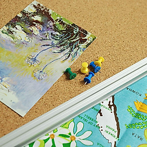 Lockways Cork Board Bulletin Board, Double Sided Corkboard 36" x 24", Wall-Mounted Aluminum Framed Message Presentation Notice Board 3 x 2