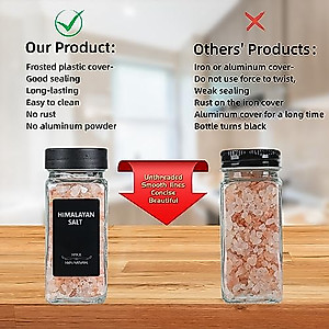 JARXSUN 24 Glass Spice Jars with Label-4oz Spice Containers with Black Lids and Shaker Lids,3 Sets of Spice Labels 1 Collapsible Funnel 2 Erasable Markers (24, Black)