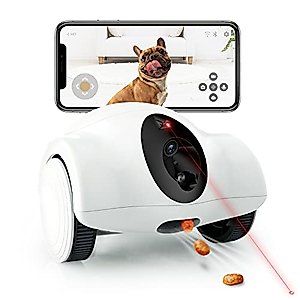Smart Pet Camera, GULIGULI Movable Companion Robot for Pets, Dog Treat Camera, 1080P Full HD WiFi Pet Camera with Phone App, Night Vision, 2-Way Audio, No Monthly Fee (2.4G WiFi ONLY)