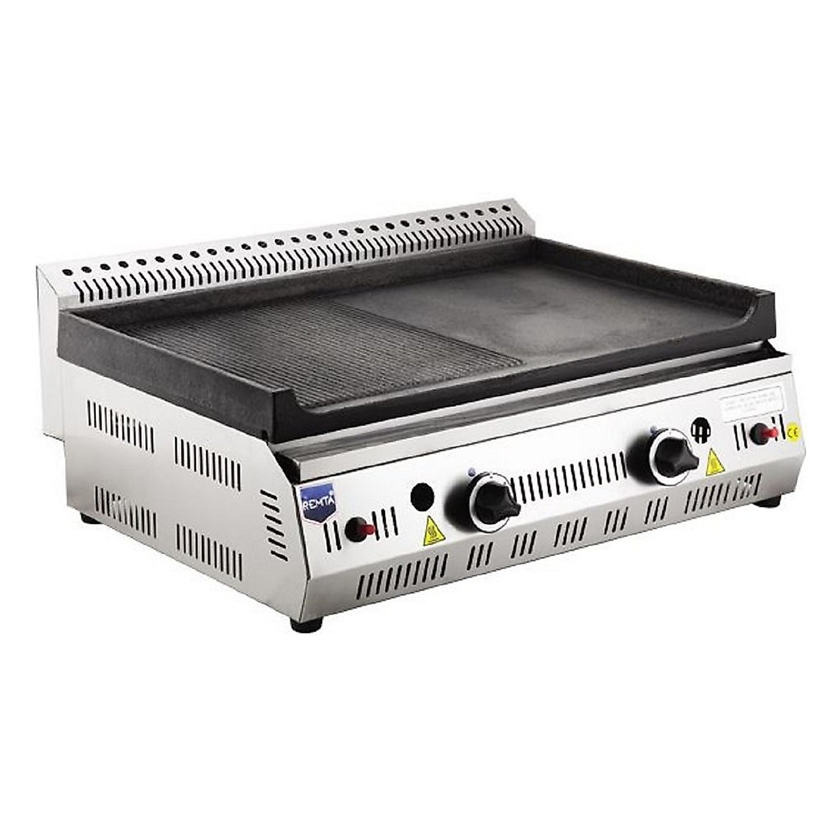 28 '' (70 cm) NATURAL GAS industrial Commercial Kitchen Equipment GROOVED AND FLAT CAST IRON SURFACE Countertop Flat and Grooved Restaurant Catering Cooktop Manual Griddle