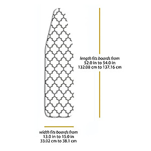 Whitmor Deluxe Ironing Board Cover and Pad (Ironing board not included) - Medallion Grey