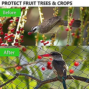 Thicken Garden Mesh Netting with 50 Pack Zip Ties, 7 x 100 FT Black Bird Netting for Garden Protect, Fruit Tree Netting Garden, Trellis Netting Plant Cover for Plant Flower Vegetable Health Growing