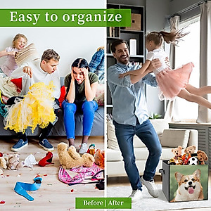 Viezrrle Custom Foldable Storage Basket Personalized Collapsible Storage Bins Add Your Own Photo Text Logo,Customized Storage Bin Cube with Handles for Toys Clothes Books