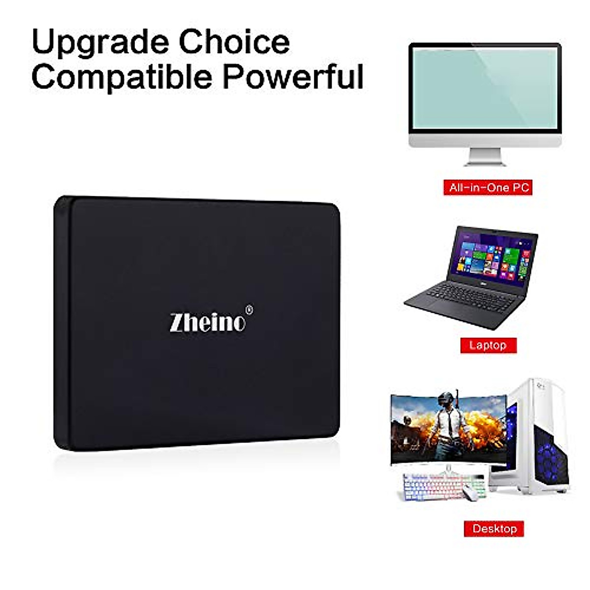 Zheino 60gb SSD A3 2.5 inch Sata III 3D Nand SSD Drive Internal Solid State Drive (7mm) for Notebook Desktop PC