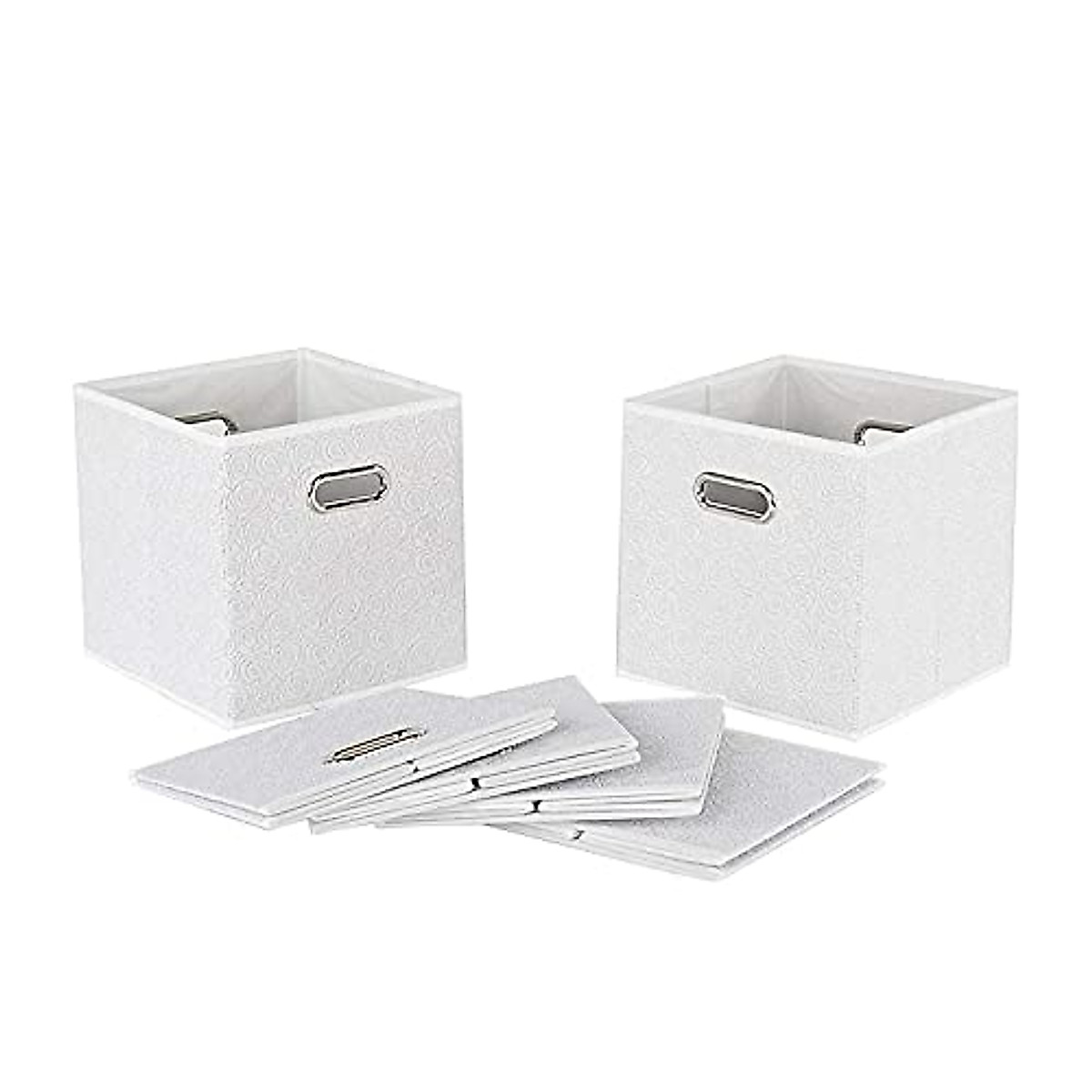 ENOVA HOME Fabric Storage Bins with Metal Handles Collapsible Storage Bins Storage Basket Fabric Organizer Storage Organization (Set of 6)