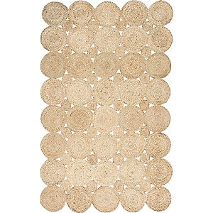 Arise Export Braided Rugs, Decorative Pattern Area Rug, Stain Resistant Natural Beige Floor, Entrance Farm House Rug, Natural Beige (2'X3' Feet)