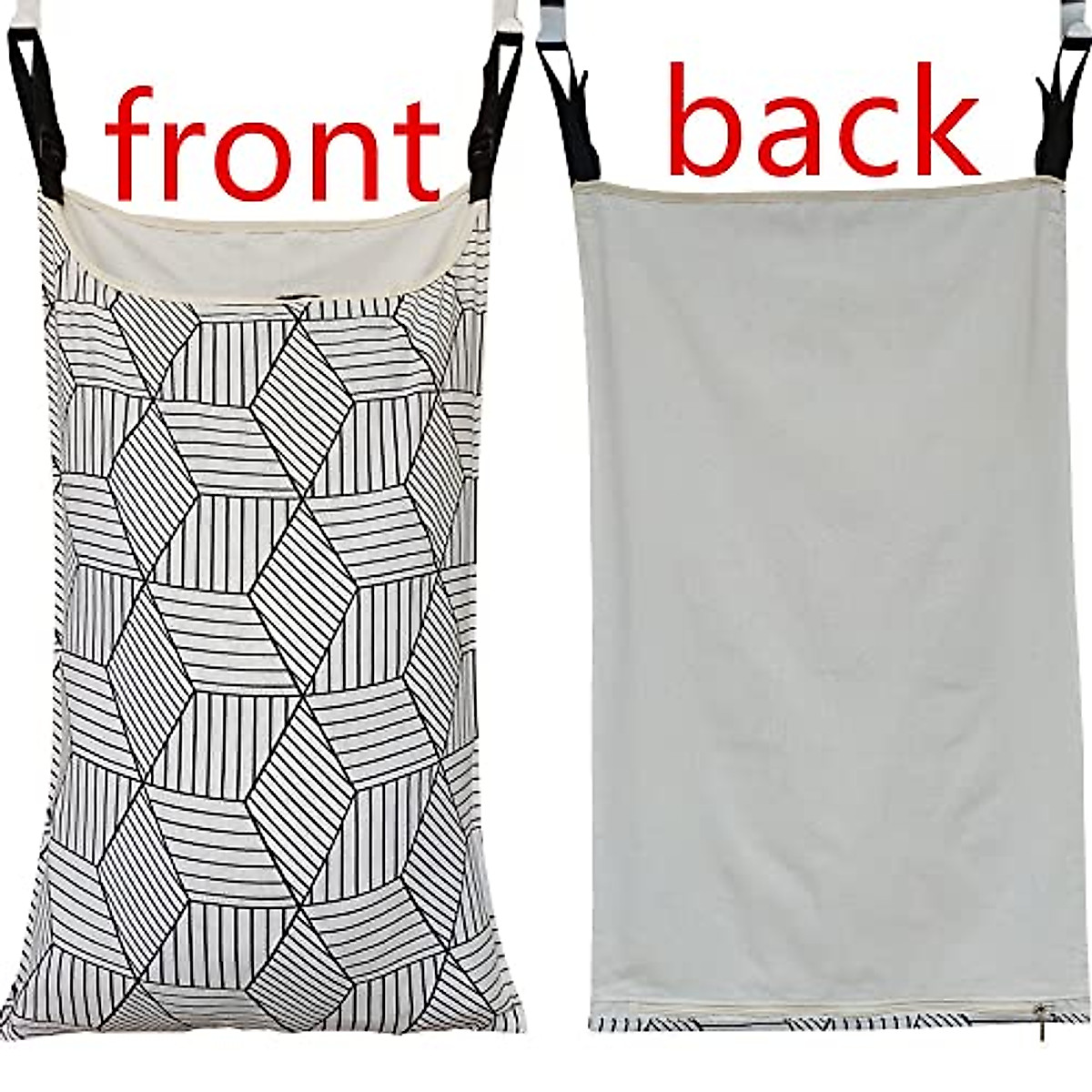 HDHYK Adjustable Space Saving Door Hanging Laundry Hamper Bag with Over Door Hooks for Dirty Laundry