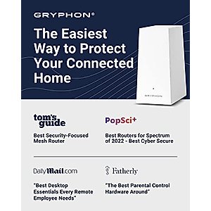 Gryphon AX – Ultra-Fast Mesh WiFi 6 Parental Control Router – Advanced Content Filters and Next-Gen Firewall - 4.3 Gbps Across 3,000 sq. ft. per Router for Multi-Device Households