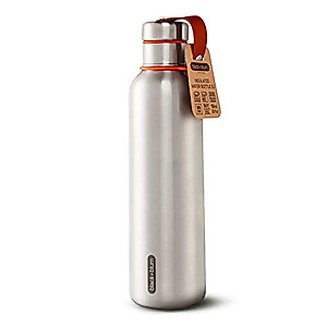 BLACK + BLUM Stainless Steel Insulated Water Bottle | Stylish Leak-Proof Drinking Vacuum Thermo Flask, Canteen for Hot or Cold Drinks | Orange, 25 oz / 750 ml