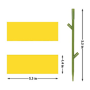 ALLRoad 21 Pcs Yellow Sticky Houseplant Fruit Fly Traps Fungus Gnat Killer Flying Catcher for Indoor and Outdoor Insect Stakes Trap