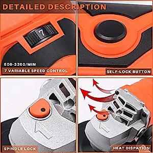 Buffer Polisher, Powerful Buffer Waxer, 7-Speed Rotary Polisher with 6" and 7" Backing Plate, 1580W Rotary Polisher for Car Polishing, Waxing, Glaze, Sanding