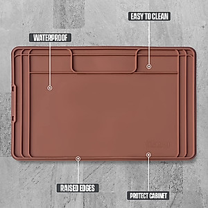 Croc Liner Under Sink Mat Waterproof Cabinet Liner for Kitchen and Bathroom Cabinets, Utility Mat (Fuzzy Fuzzy Brown)