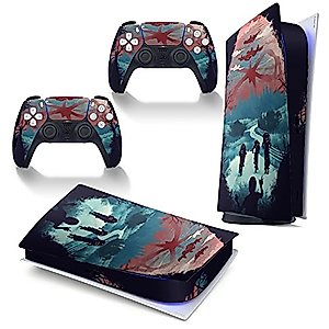 PlayStation 5 Digital edition version sticker protective cover, Turn It Upside Down ps5 controller protective shell (compatible with ps5 Digital edition)