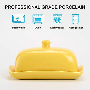 TMOST Butter Dish with Lid for countertop Ceramics Butter Keeper Container Dishwasher safe Ideal Gift for family & friends
