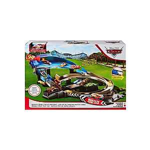 Disney Pixar Cars Rusteze Double Circuit Speedway Playset Test Track Set For Drift, Race and Crash Competitions, With Lightning McQueen Vehicle, Kids Birthday Gift For Ages 4 Years and Older