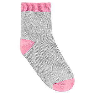 Simple Joys by Carter's Unisex Babies' Crew Socks, 12 Pairs, Grey/Pink/White, 0-6 Months