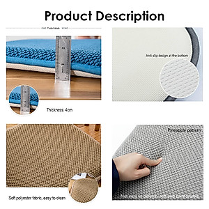 Chair Cushions for Dining Chairs 6 Pack, Office Chairs Cushions for Sofa Dining Room Decor, Car Seat Driver, Memory Foam Pads with Ties Slip Non-Skid Rubber Back Rounded Square 16" x 16" (Beige)