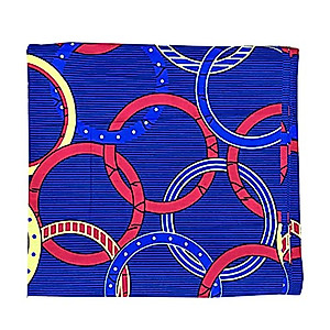 ADWAXDA African Fabric 6 Yards Cotton Wax Print Kente Cloth Ankara Fabric Wax Material for Sewing Dress Clothing(FC044)