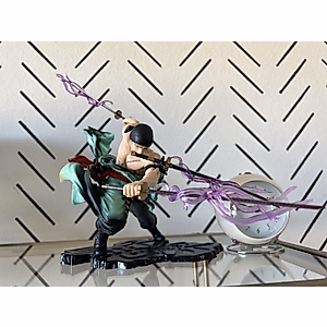 AinShine Roronoa Zoro One Piece Statue Action Figure with One piece Bonus Cards,Realistic Character Model Ornaments,Three Swords Style Secret Technique Three Thousand Worlds SOLDBY Only