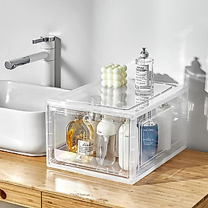 ANIMEWRLDS 6-Pack Clear Shoe Box Containers with Air Ventilation & Magnetic Door | Stackable, Durable, Transparent Storage for Sneakers, Heels, Boots, Bags & Fits up to Maximum Size of US12 (White)