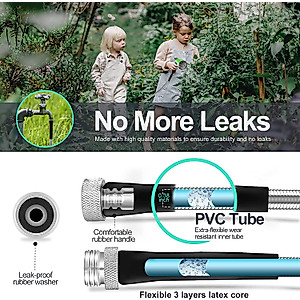 SPECILITE Metal Garden Water Hose 1 FT, Flexible and Lightweight, Heavy Duty Stainless Steel Pipe with Aluminium Fittings for Reel, Yard, Outdoor, Boat