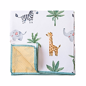 Baby Splat Mat for Under High Chair - Waterproof and Washable Eating Mat for Toddlers&Kids, Portable Play Mat and Table Cloth 43 inch (Giraffe)