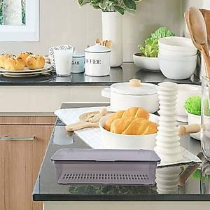 YARNOW Plastic Kitchen Cutlery Tray Cutlery Storage Box Kitchen Flatware Organizer Box with Lid Rectangular Utensil Tray for Home Chopstick Storage containers Kitchen Chopstick Holder Box ( Black )