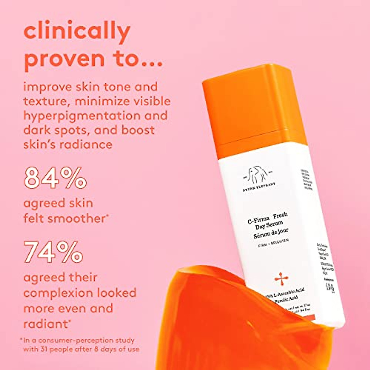 Drunk Elephant C-Firma Fresh Day Serum – Firming and Brightening Serum for Damaged and Aging Skin