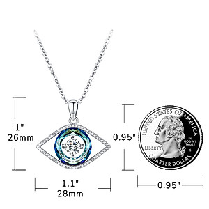 Evil Eye Necklace 925 Sterling Silver Evil Eye Jewelry for Women Men Blue Austrian Crystals Protection Amulet Evil Eye Pendant Necklace Ojo Turco Mal De Ojo Nazar