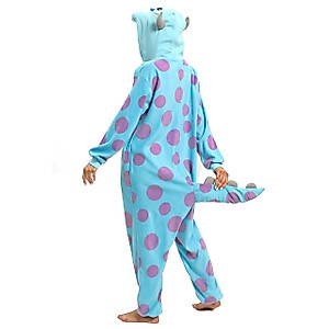 LABULA Slim Fit Unisex Adult Onesie Animal Pajamas Halloween Cosplay Sleepwear Purple