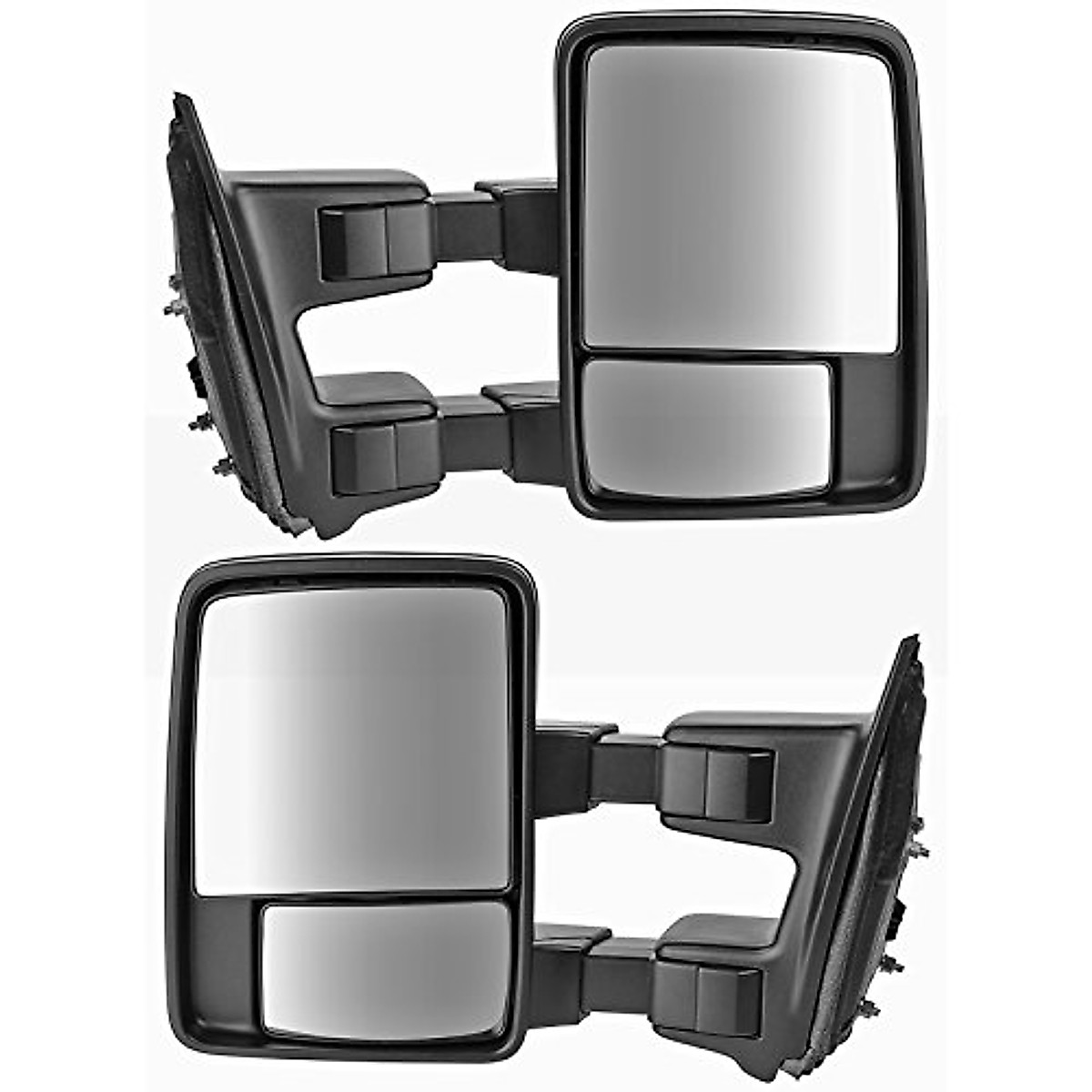 Trail Ridge Tow Mirror Manual Chrome Pair Set Compatible with 99-10 SD Pickup SUV