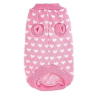 Large Dog Sweater Hoodie Cat Pet Sweater Cute Heart Pattern Dog Clothes Pet Supplies Puppy Coat Dog Outfits for Teacup Yorkie Boys Girls