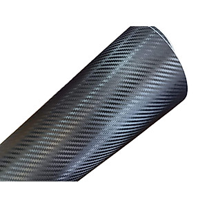 3D Black Carbon Fiber Vinyl Wraps, Car DIY Wrap Vinyl Roll Film Self-Adhesive Twill Weave Sheet Sticker with air Release Technology (1ft x 5ft)