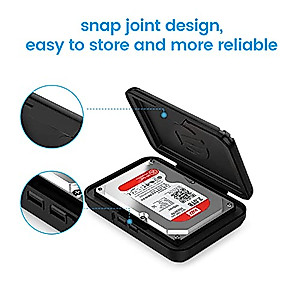 ORICO Hard Drive Case 3.5 inch HDD Storage Carrying Case Anti-Static and Shockproof External Hard Drive Portable Case for WD,Seagate,Toshiba-PHXBK