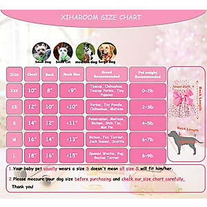 Petroom 2 Pieces Small Dog Dresses,Cute Princess Floral Skirt Cat Apparel Female for Yorkie(Pink & Rose red S)