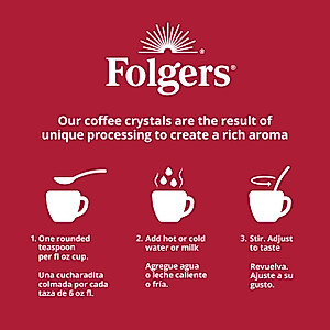 Folgers Classic Roast Instant Coffee Crystals, 8 Ounces
