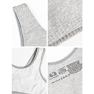 Fruit of the Loom Womens Built Up Tank Style Sports Bra, White/Sand/Black, 38 US