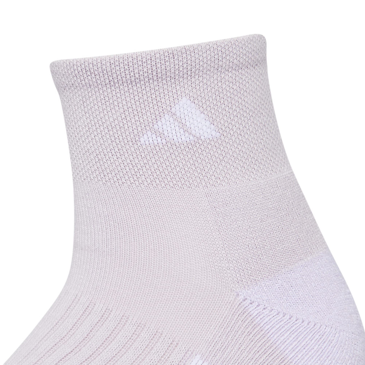 adidas Women's Cushioned Quarter Socks (3-Pair) with Arch Compression, Silver Dawn Grey/White/Wonder Blue, Medium