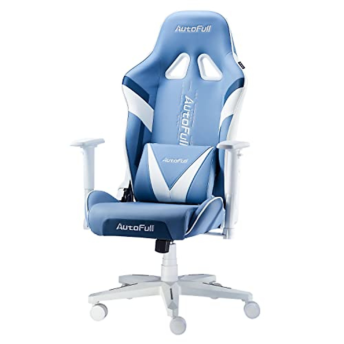 AutoFull C3 Gaming Chair Office Chair PC Chair with Ergonomics Lumbar Support, Racing Style PU Leather Multifunction Adjustable Computer Chair (Ice Blue)