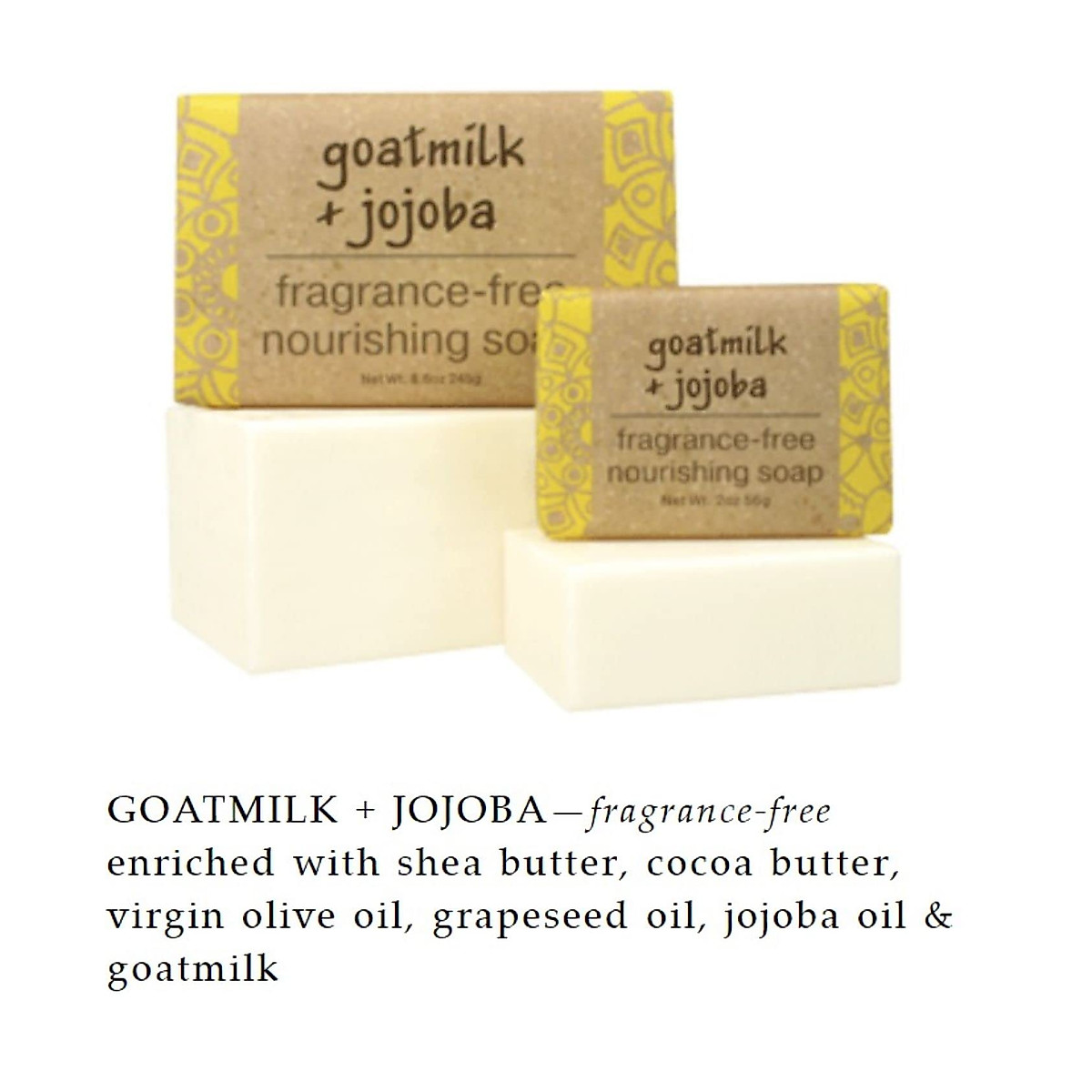 Greenwich Bay Trading Co, Goatmilk and Jojoba Essential Oil Nourishing Bath Bar Soap, Set of 2, 8.6 Ounces Each